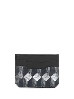 AU DEPART Printed Leather Card Holder - Blue