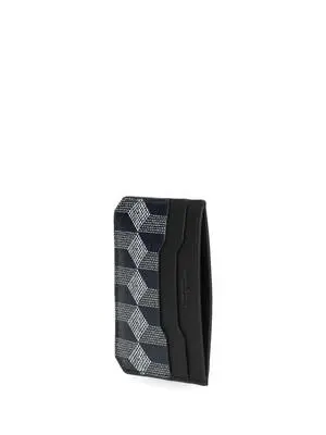 AU DEPART Printed Leather Card Holder - Blue