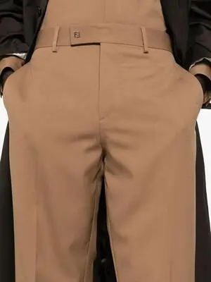 Fendi Wool Cigarette Trousers - Brown