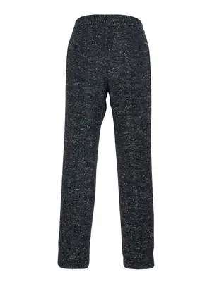 Dolce & Gabbana Dark Grey Trousers With Elasticated Waist With Drawstring In Wool Blend
