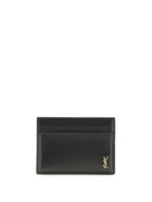 Saint Laurent Tiny Cassandre Card Holder - Black