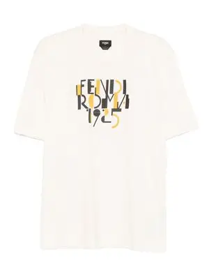 Fendi Roma 1925 Print Cotton T-shirt - White