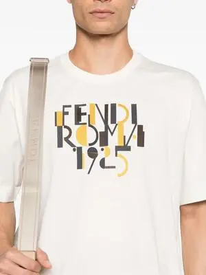 Fendi Roma 1925 Print Cotton T-shirt - White