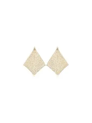 Rabanne Pixel Chainmail Earrings - Gold