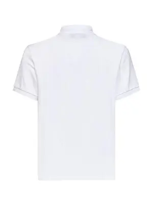 AMI Paris White Cotton Piqué De Cœur Polo Shirt - Multicolor