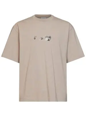 Off-White Beige Cotton Jersey Spices Arrow Skate T-shirt - Multicolor