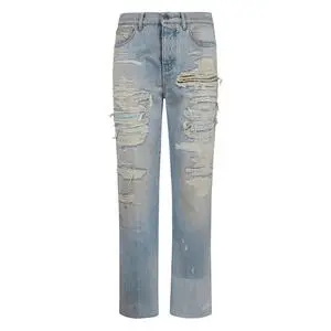 Amiri Camo Repair Straight Leg Jeans