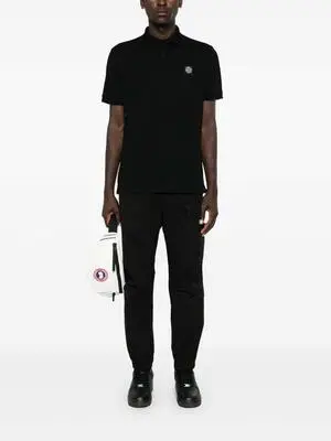 Stone Island Logo-patch Polo Shirt - Black