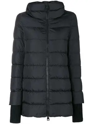 Herno Hooded Zip-up Padded Jacket - Black