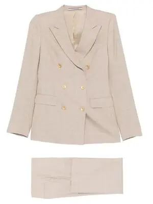 Tagliatore Parigi Double-breasted Wool Blend Suit - Multicolor