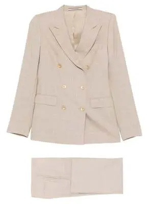 Tagliatore Parigi Double-breasted Wool Blend Suit - Multicolor