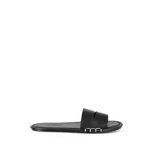 JW Anderson Calf Leather Slip-on Flat Sandals - Black