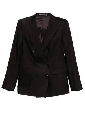 Tagliatore Parigi Double-breasted Linen Blend Blazer - Brown
