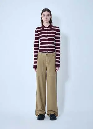 Moncler Ribbed Knit Striped Cardigan