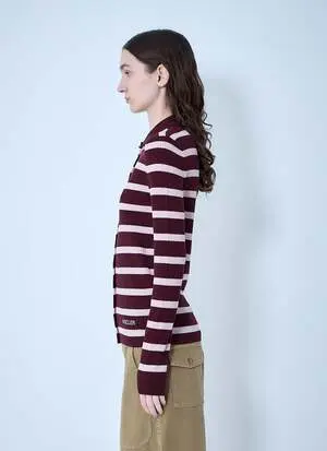 Moncler Ribbed Knit Striped Cardigan