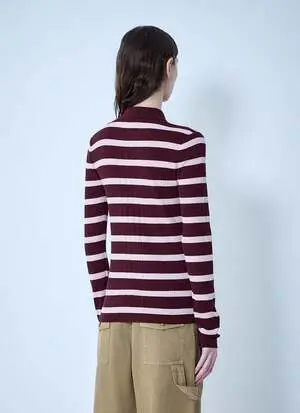 Moncler Ribbed Knit Striped Cardigan