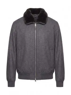 MONTECORE Fur Collar Bomber Jacket - Multicolor