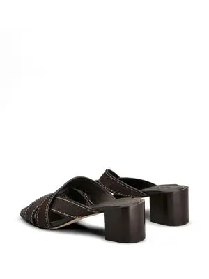 TOD'S T-shaped Band Crossing Smooth Leather And Suede Sandals - Brown