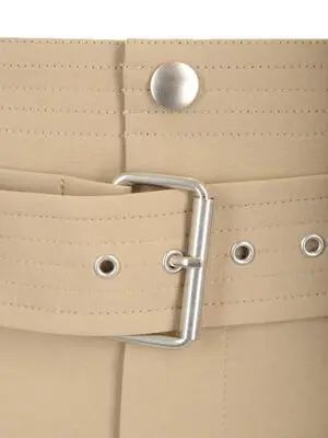 Bottega Veneta High-waisted Trousers With Cotton Belt - Cream