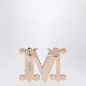 Max Mara Monogram Brooch With Micro Crystals In Metal, Crystal