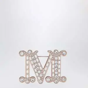 Max Mara Monogram Brooch - Silver