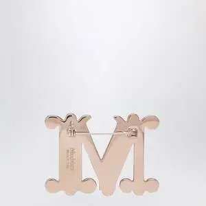 Max Mara Monogram Brooch - Silver
