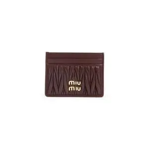 Miu Miu Lamb Leather Cardholder - Red