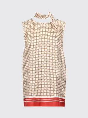 Max Mara Printed Silk Blouse - Red