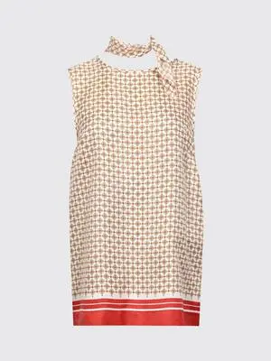 Max Mara Printed Silk Blouse - Red