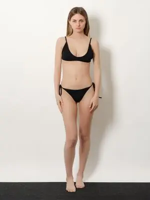 TOTEME Nylon Bikini Top - Black