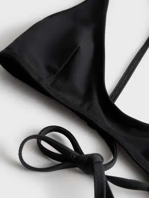 TOTEME Nylon Bikini Top - Black