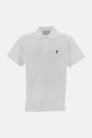 AMI Paris Polo With Red De Coeur - Multicolor