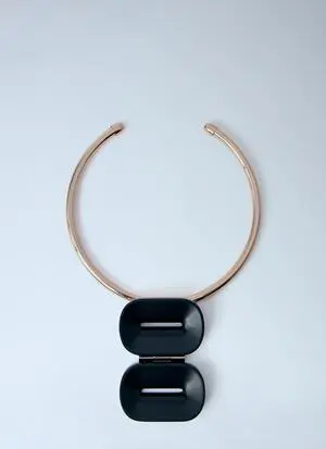 Max Mara Sculptural Metal Necklace - Brown