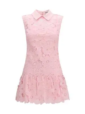 SELF-PORTRAIT Guipure Mini Dress - Pink