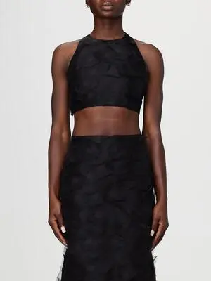 Max Mara Silk Fumetto Crop Top - Black