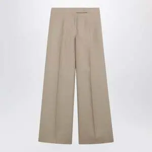 Max Mara Regular-fit Linen Natte Trousers In Sand - Cream