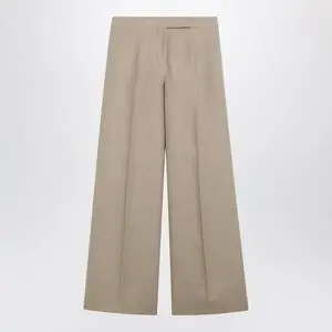 Max Mara Regular-fit Linen Natte Trousers - Cream