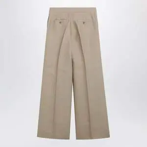 Max Mara Regular-fit Linen Natte Trousers - Cream