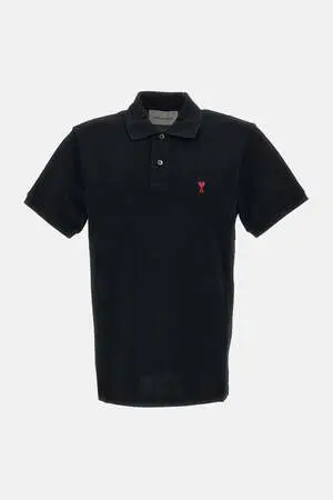 AMI Paris Polo With Red De Coeur - Multicolor