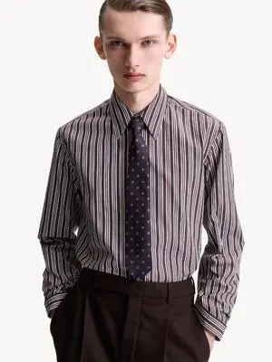 Saint Laurent Silk Jacquard Tie - Red