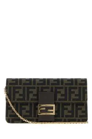 Fendi Embroidered Jacquard Tube Wallet - Multicolor