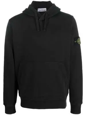 Stone Island Logo-patch Hoodie - Black