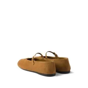 Prada Suede Ballet Flats - Brown