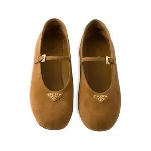 Prada Suede Ballet Flats - Brown