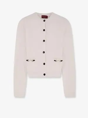 Gucci Wool And Cashmere Cardigan With Metal Horsebit - Multicolor