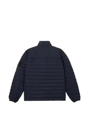 Stone Island Quilted Jacket With Logo Patch - Blue