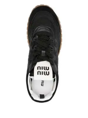 Miu Miu Tyre Technical Fabric And Suede Sneakers