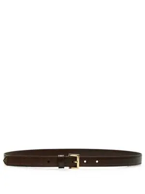 Prada Slim Leather Belt With Logo - Brown