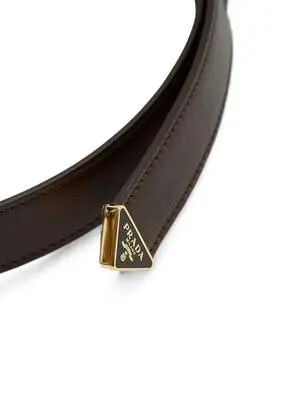 Prada Slim Leather Belt - Brown