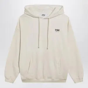 GOLDEN GOOSE Star Sweatshirt In Lived-in Effect Cotton - White